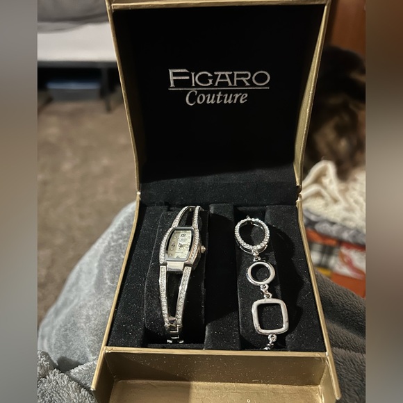 Jewelry | Figaro Couture Silver Watch And Bracelet Set | Poshmark